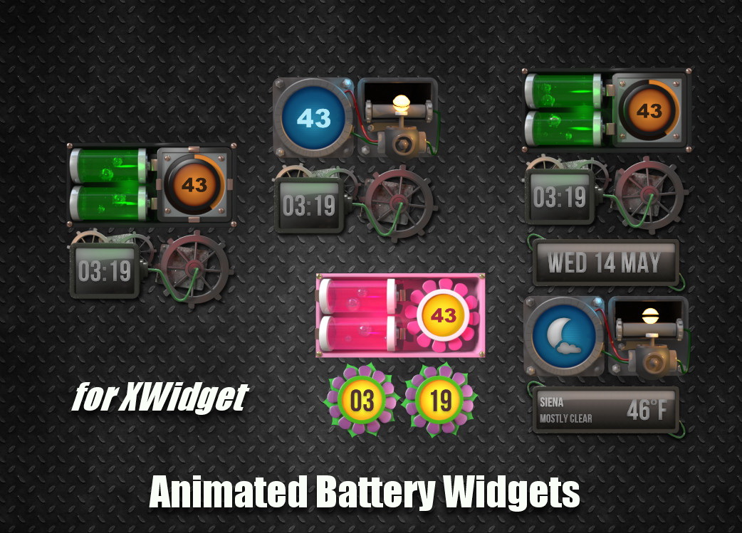 Animated Battery Widgets for xwidget by Jimking on DeviantArt
