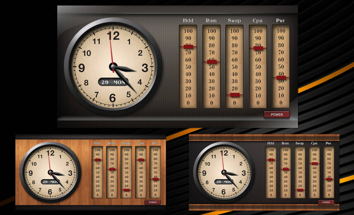 Vintage Power Clock HD for xwidget by Jimking on DeviantArt