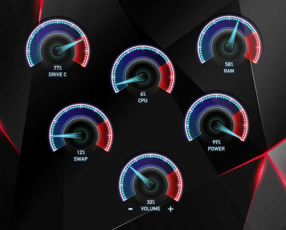Neon Blue Meters for xwidget by Jimking on DeviantArt