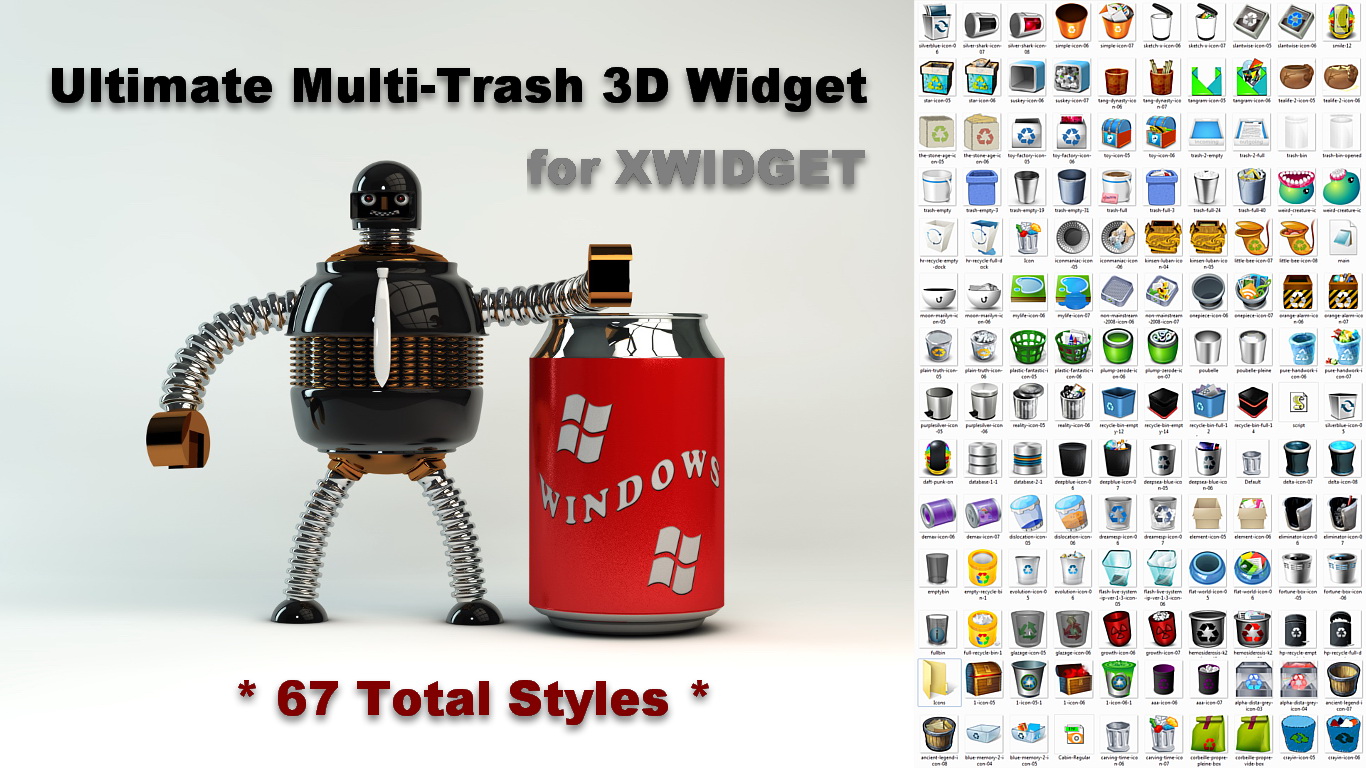 Ultimate Multi-Trash 3D Widget for xwidget by Jimking on DeviantArt