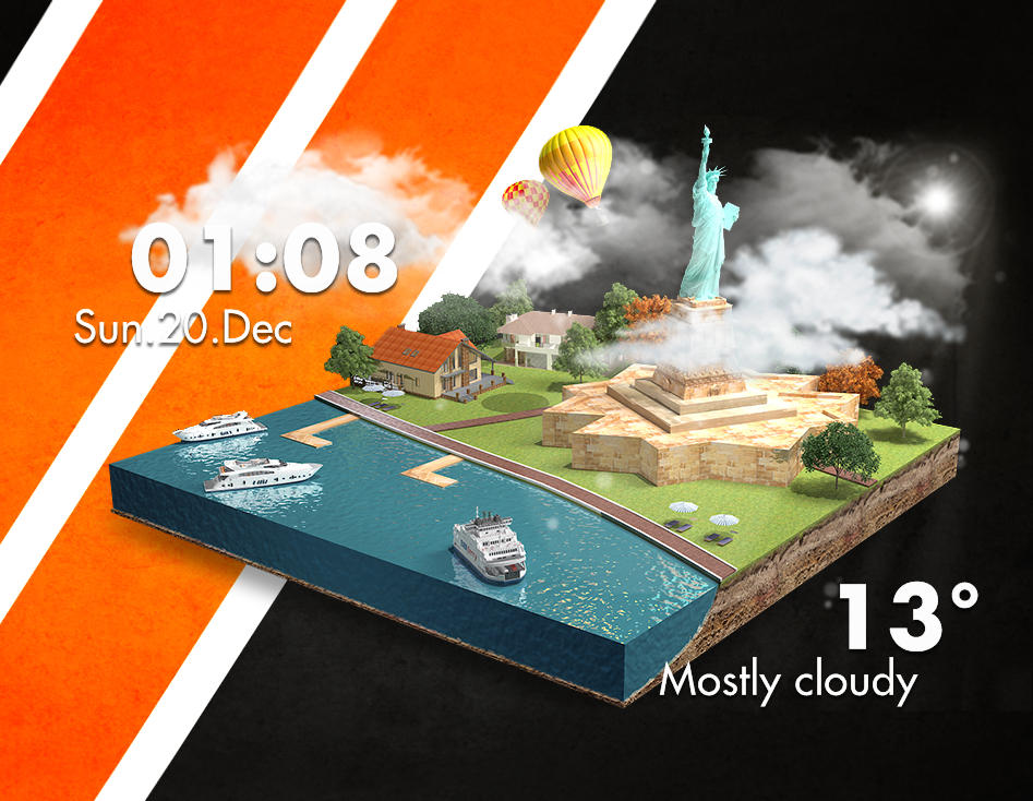 NYC Weather 3D Widget HD for xwidget by Jimking on DeviantArt