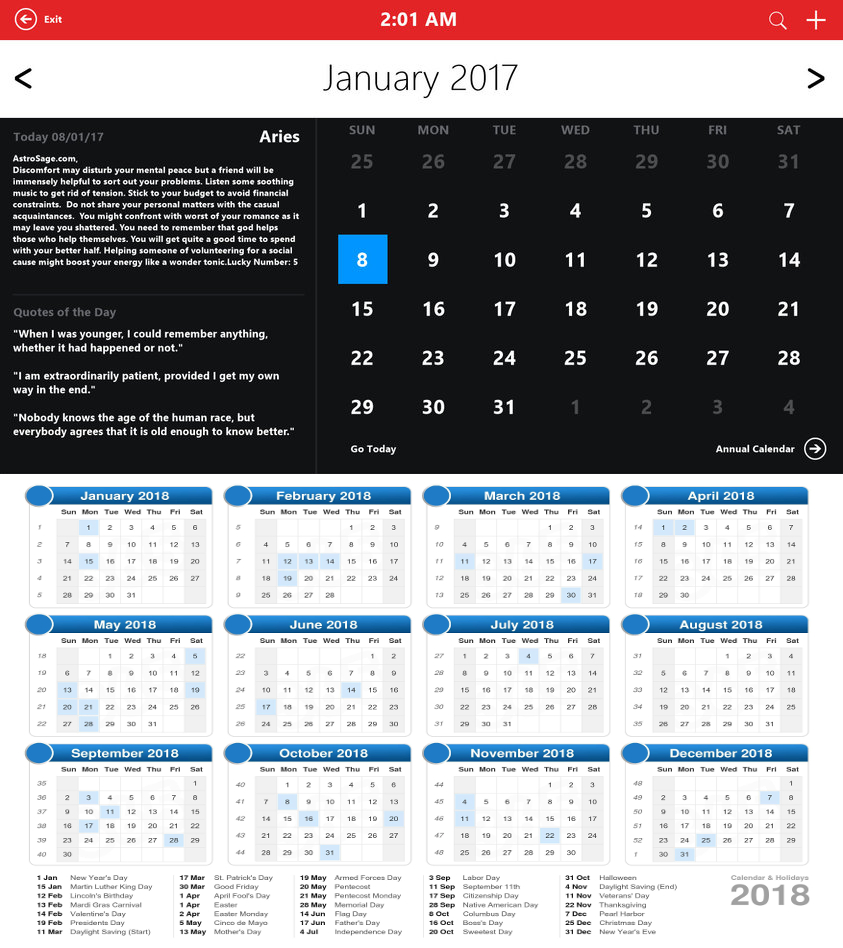Calendar FULL SCREEN for xwidget by Jimking on DeviantArt