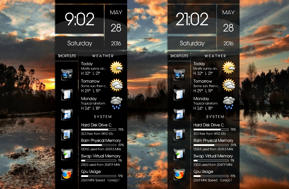 Black Glossy Sidebar for xwidget by Jimking on DeviantArt