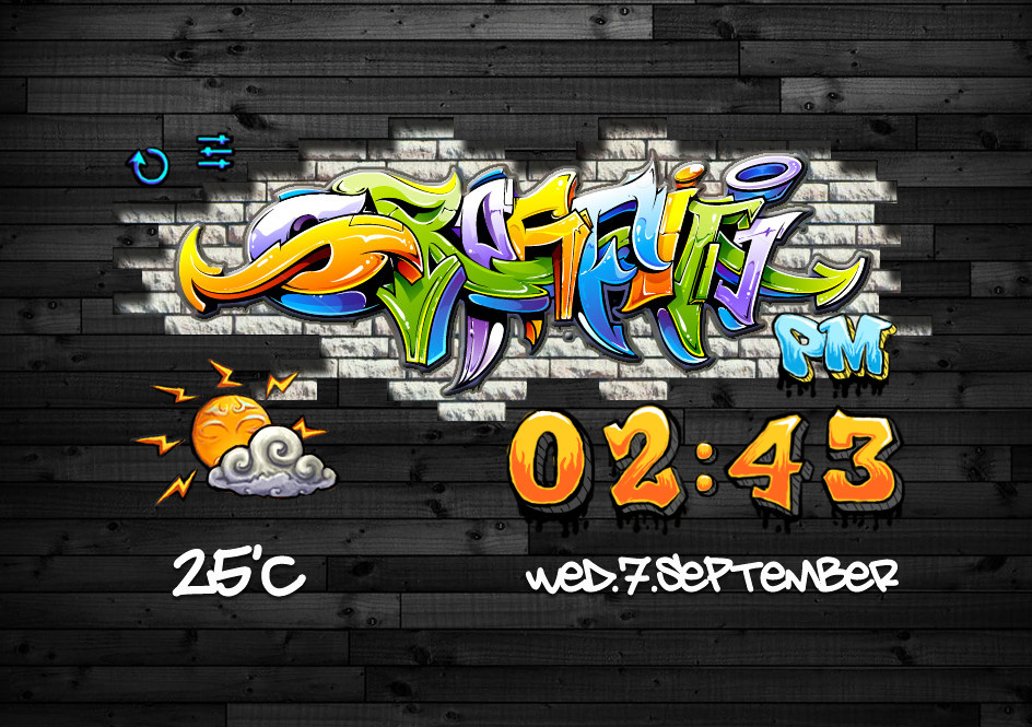 Graffiti Clock for xwidget by Jimking on DeviantArt