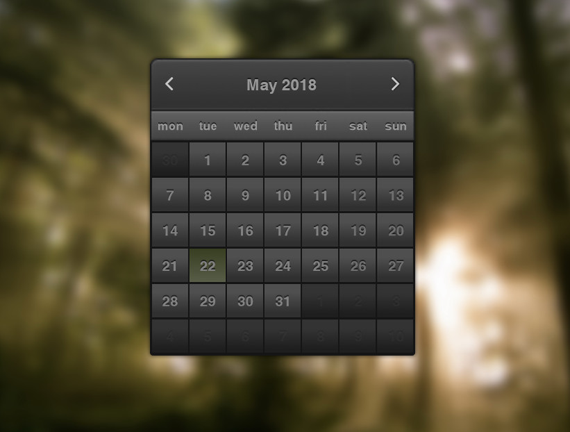 Dark Calendar for xwidget by Jimking on DeviantArt