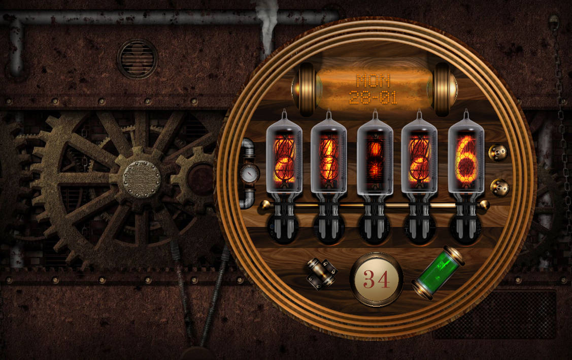 Steampunk Nixie Analog Style for xwidget by Jimking on DeviantArt