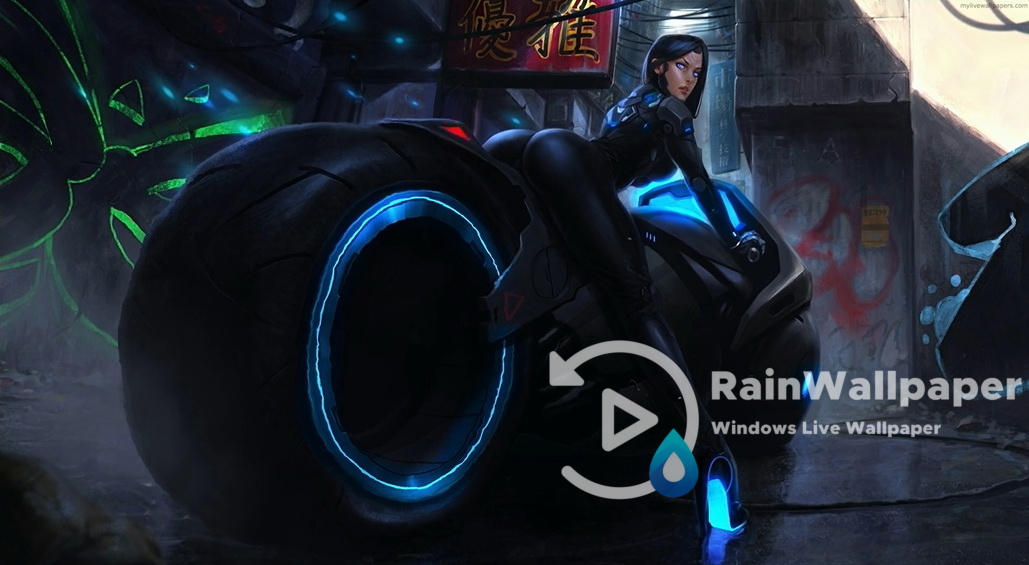 Blue Bike CyberGirl by Jimking on DeviantArt