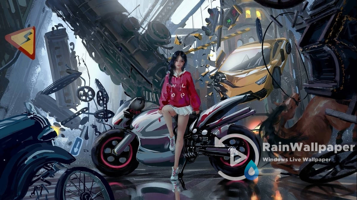 Motorcycle Anime Girl By Jimking On Deviantart