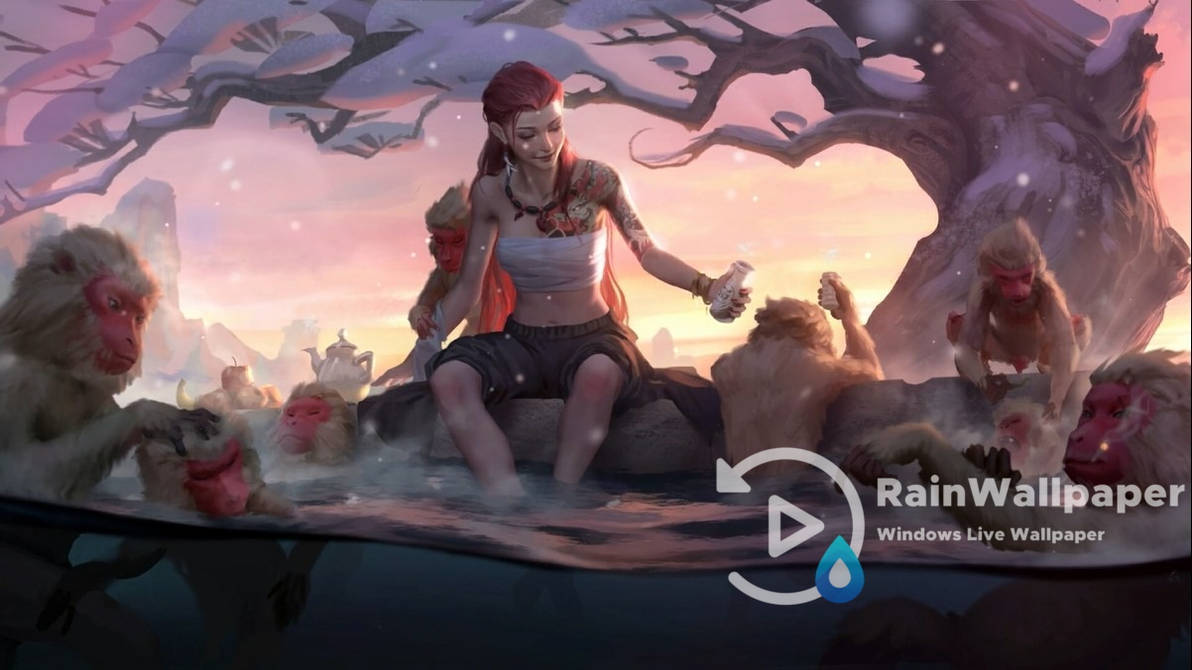 Snow Monkeys Hot Spring by Jimking on DeviantArt