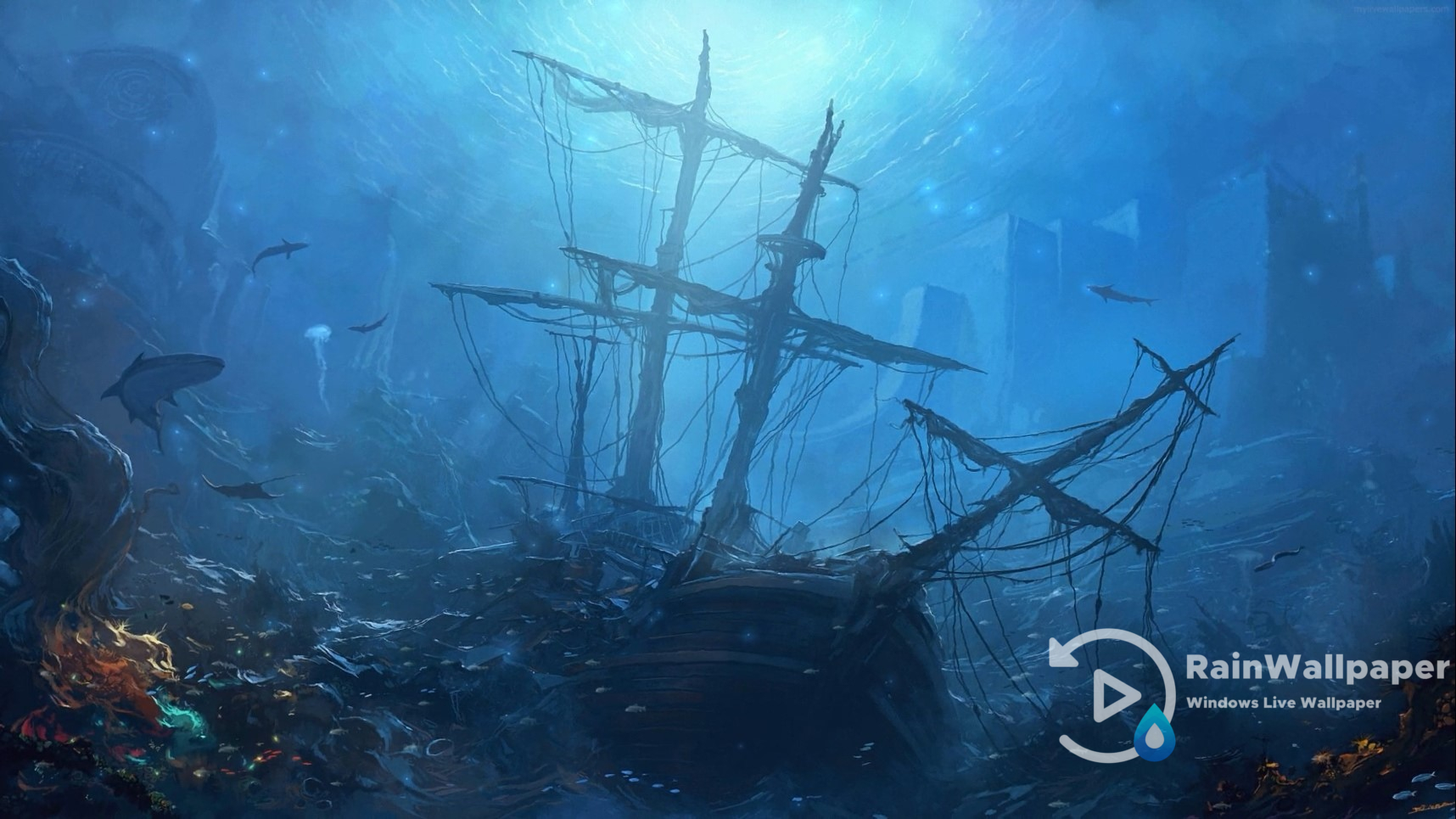 Underwater Shipwreck Wallpaper