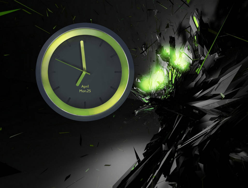 Neon Green Clock for XWidget by Jimking on DeviantArt