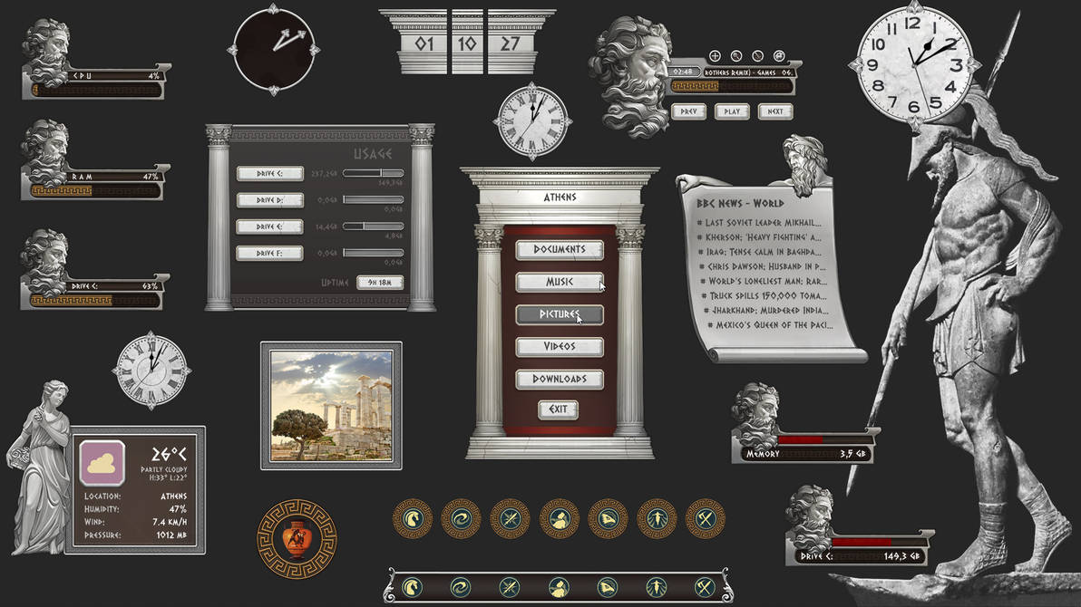 Ancient Greece Theme for XWidget by Jimking on DeviantArt