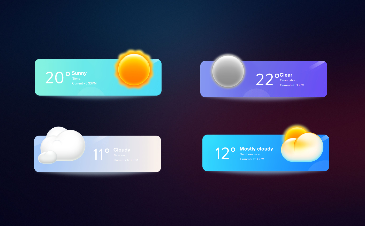 Colourful Weather Mini for XWidget by Jimking on DeviantArt