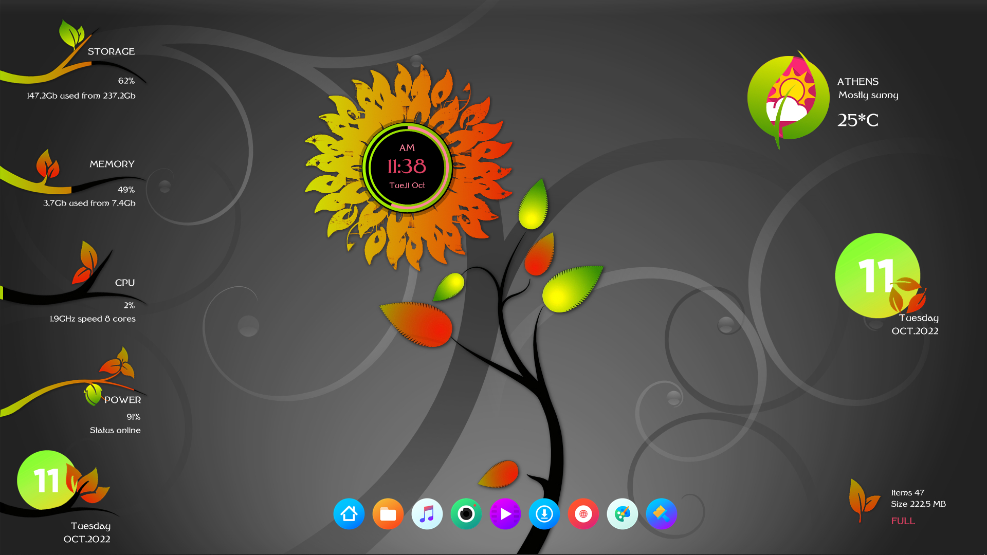 Floret Theme for XWidget by Jimking on DeviantArt