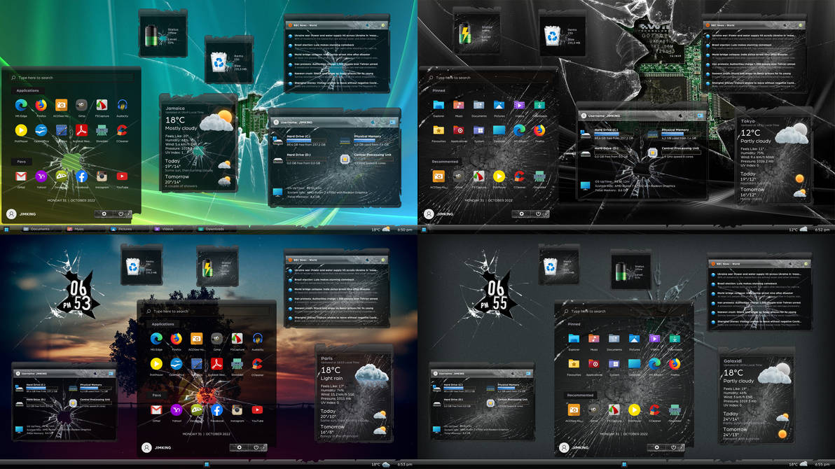 Broken Theme for XWidget by Jimking on DeviantArt