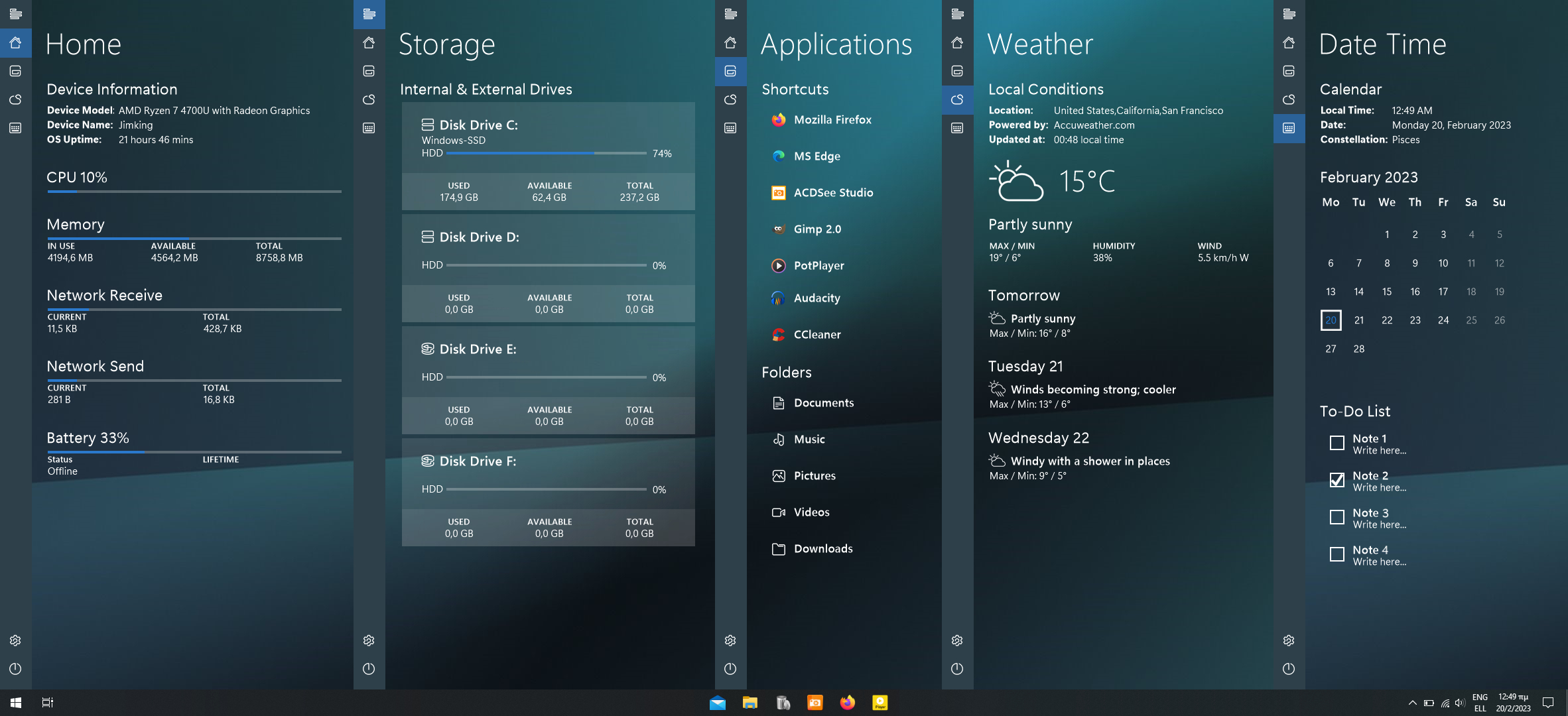 Windows Dashboard for XWidget by Jimking on DeviantArt