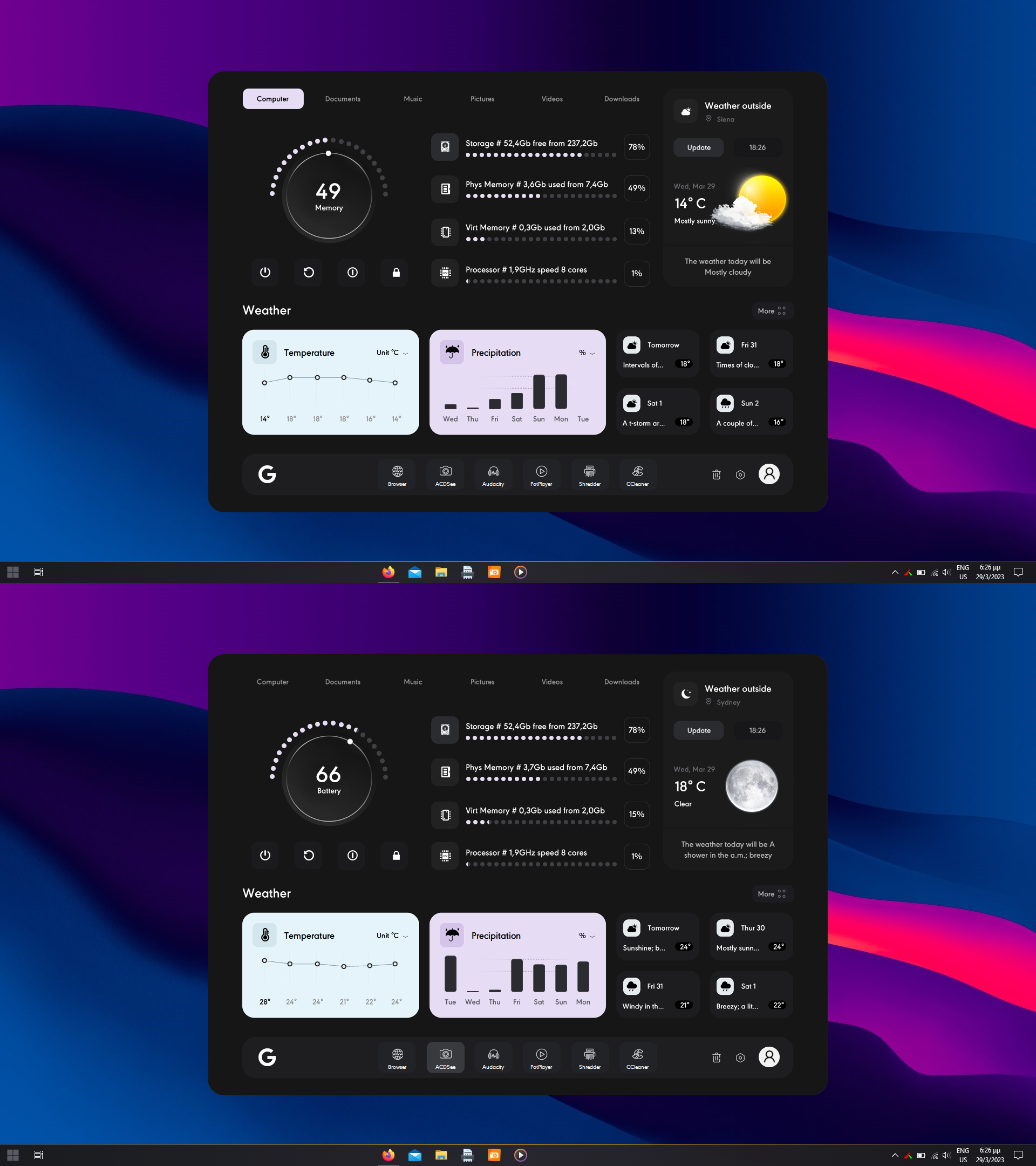 Dashboard 2 for XWidget by Jimking on DeviantArt