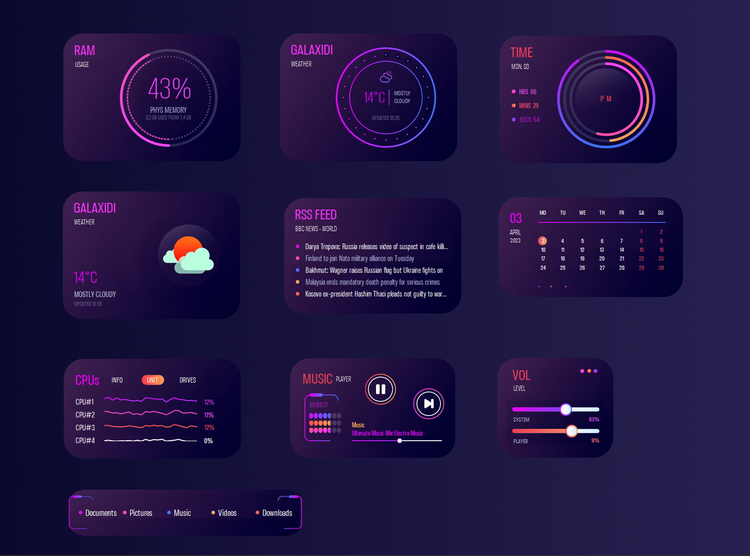 Rainbow Theme for XWidget by Jimking on DeviantArt