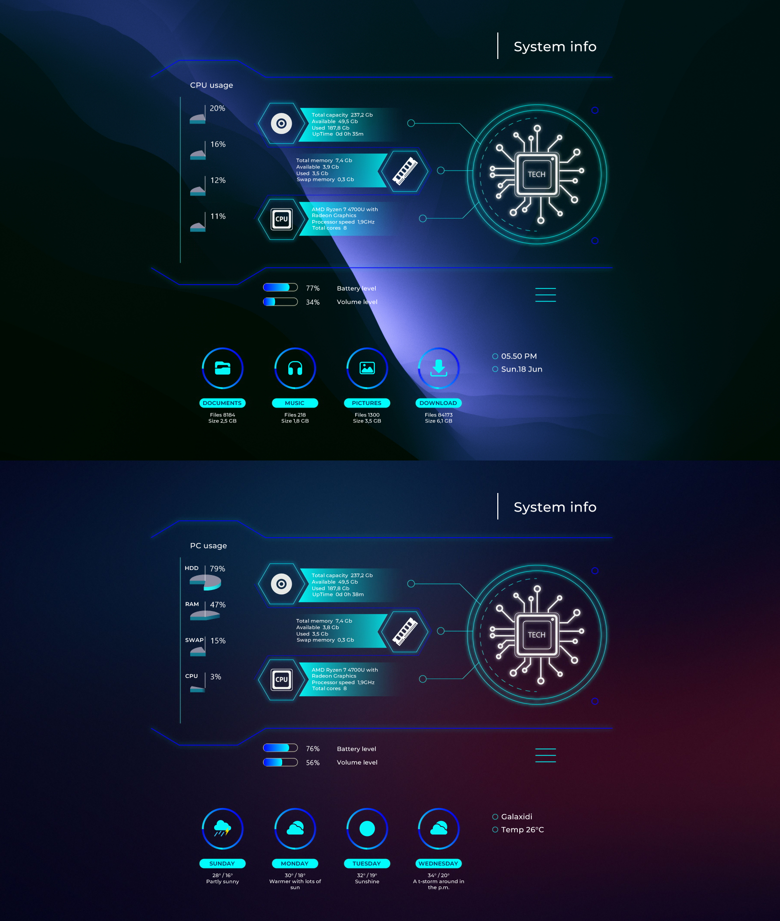 Tech Widget for XWidget by Jimking on DeviantArt