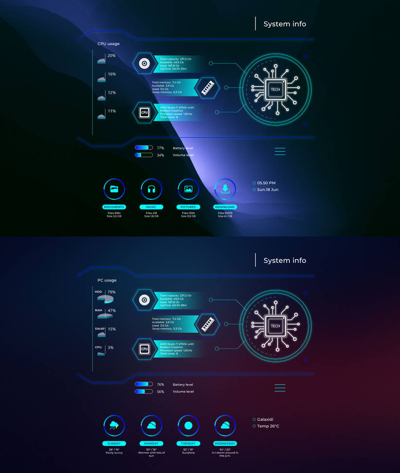 Tech Widget for XWidget by Jimking on DeviantArt