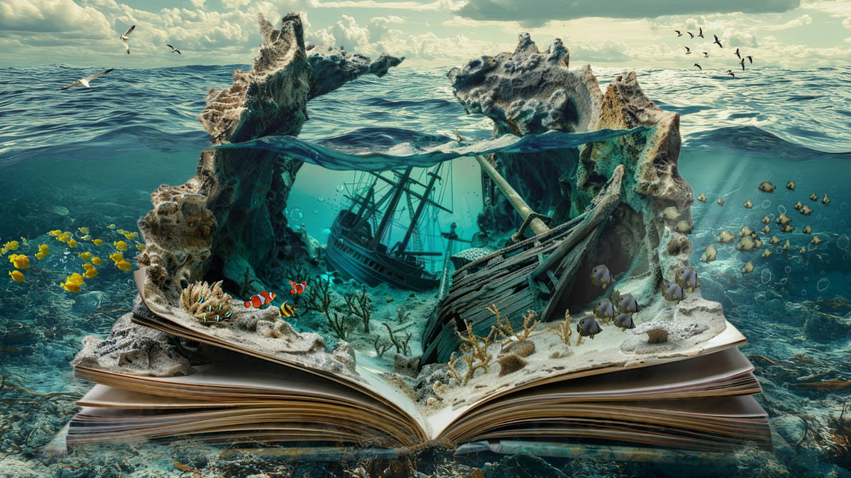 Under The Sea Fantasy Book (4K Wallpaper) by Jimking on DeviantArt