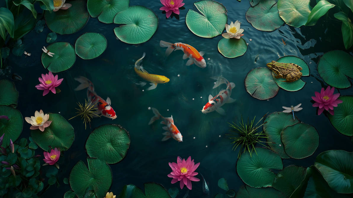 Koi Pond 1 (4K Wallpaper) by Jimking on DeviantArt