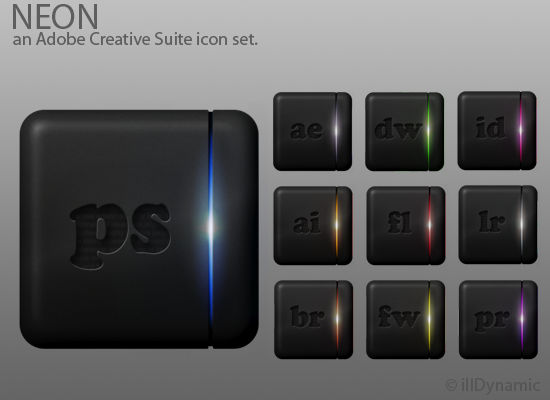 Neon -Adobe CS Suite icons- by adamspruijt on DeviantArt