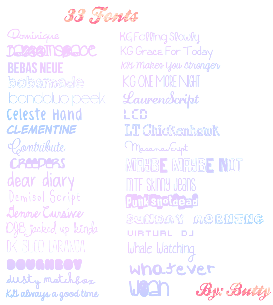 33 Fonts By ButterfflyAway by ButterfflyAway on DeviantArt