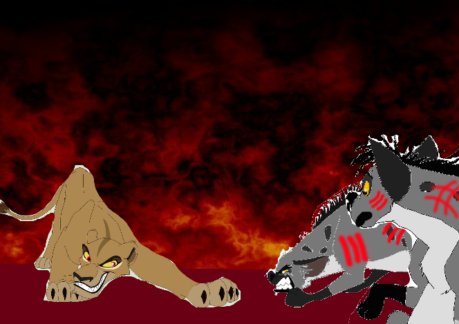 Base: Banzai Protects Shenzi from Zira by MagicalHyena-FanArt on DeviantArt
