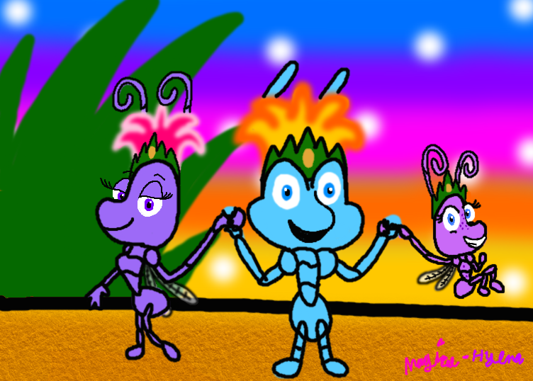 King Flik, Queen Atta and Princess Dot by MagicalHyena-FanArt on DeviantArt