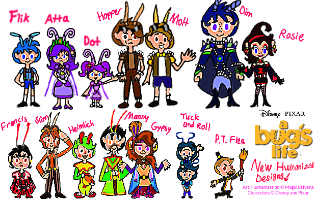 A Bug's Life New Humanized Designs (New Style) by MagicalHyena-FanArt on DeviantArt