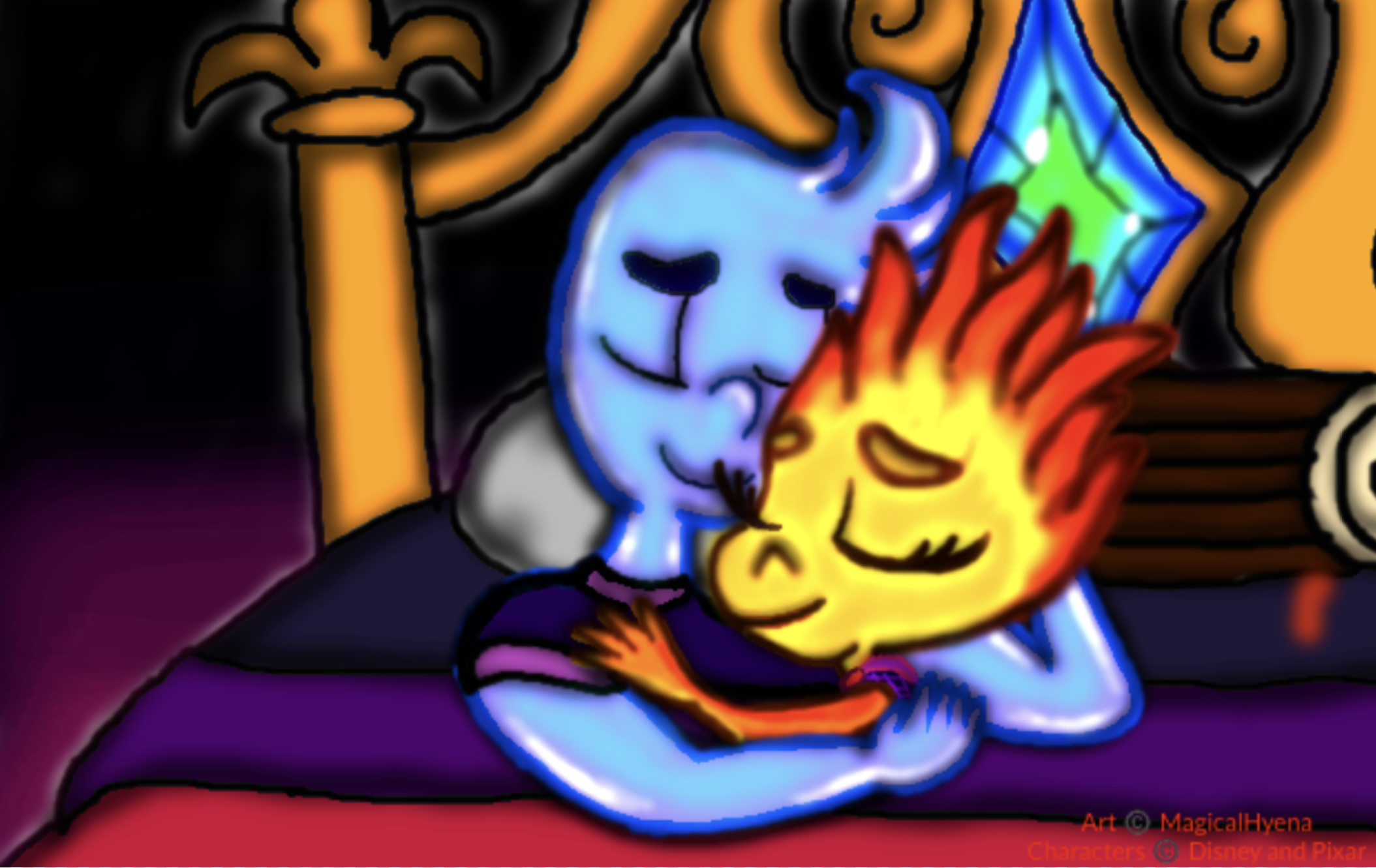 Cuddled To Sleep By Magicalhyena Fanart On Deviantart