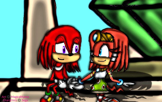 Knuckles X Tikal - Love of The Two Echidnas by MagicalHyena-FanArt on DeviantArt