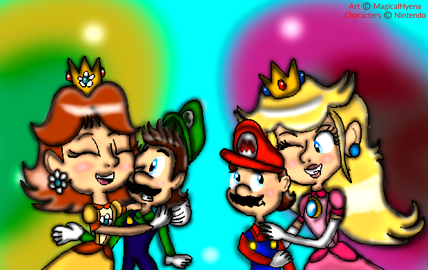 Plumbers and Their Princesses by MagicalHyena-FanArt on DeviantArt