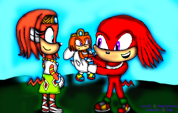 Knuckles Tikal And Their Royce By Magicalhyena Fanart On Deviantart
