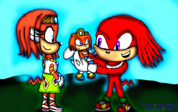 Knuckles, Tikal, and their Royce by MagicalHyena-FanArt on DeviantArt