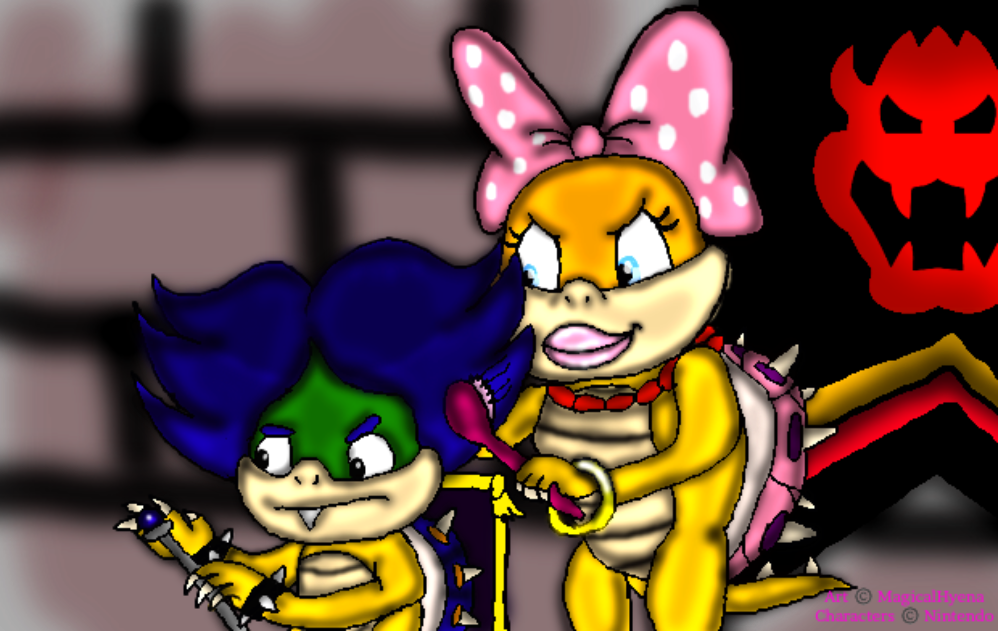 SMB: Wendy Brushing Ludwig's Hair by MagicalHyena-FanArt on DeviantArt