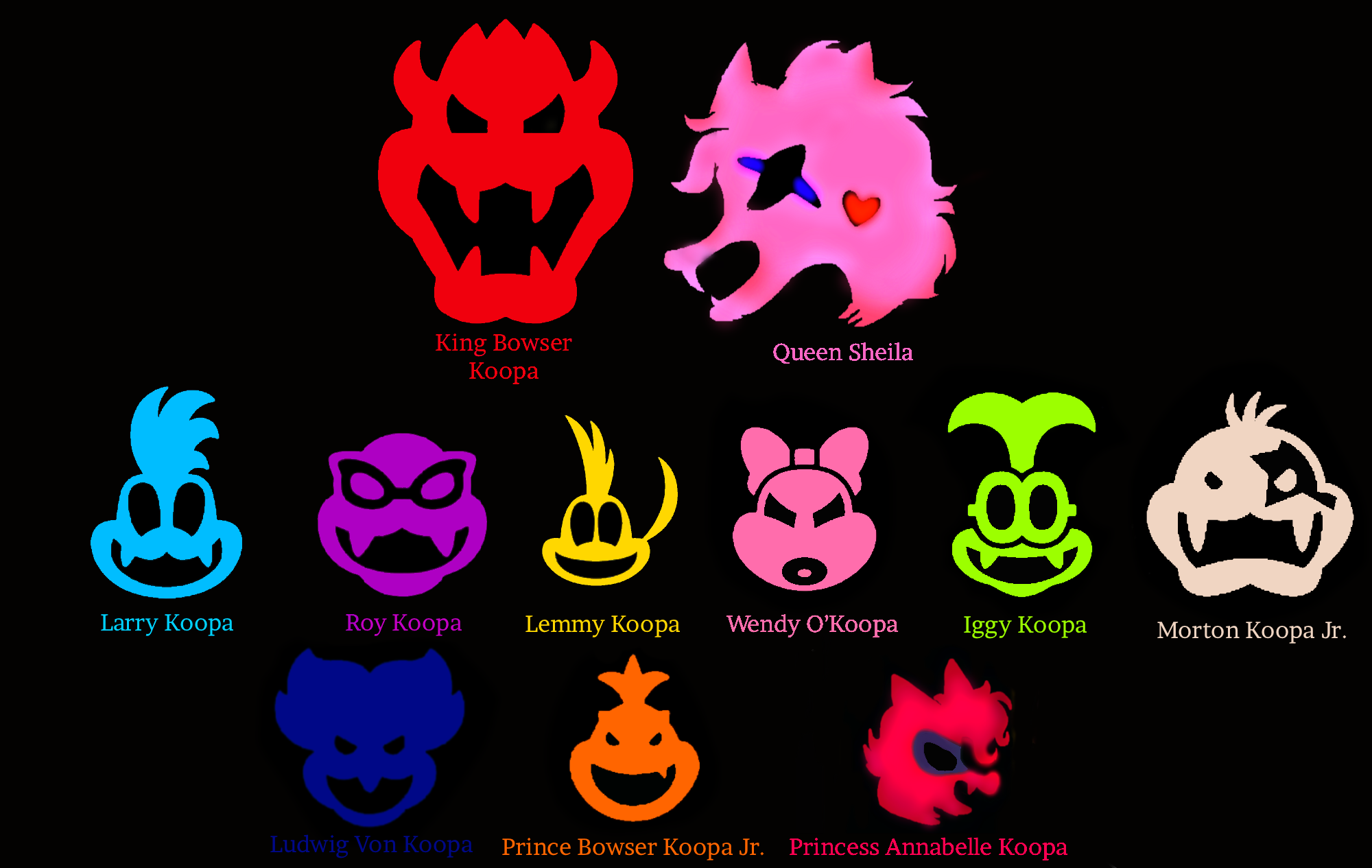 Super Mario Bros AU: Koopa Family Emblems by MagicalHyena-FanArt on ...