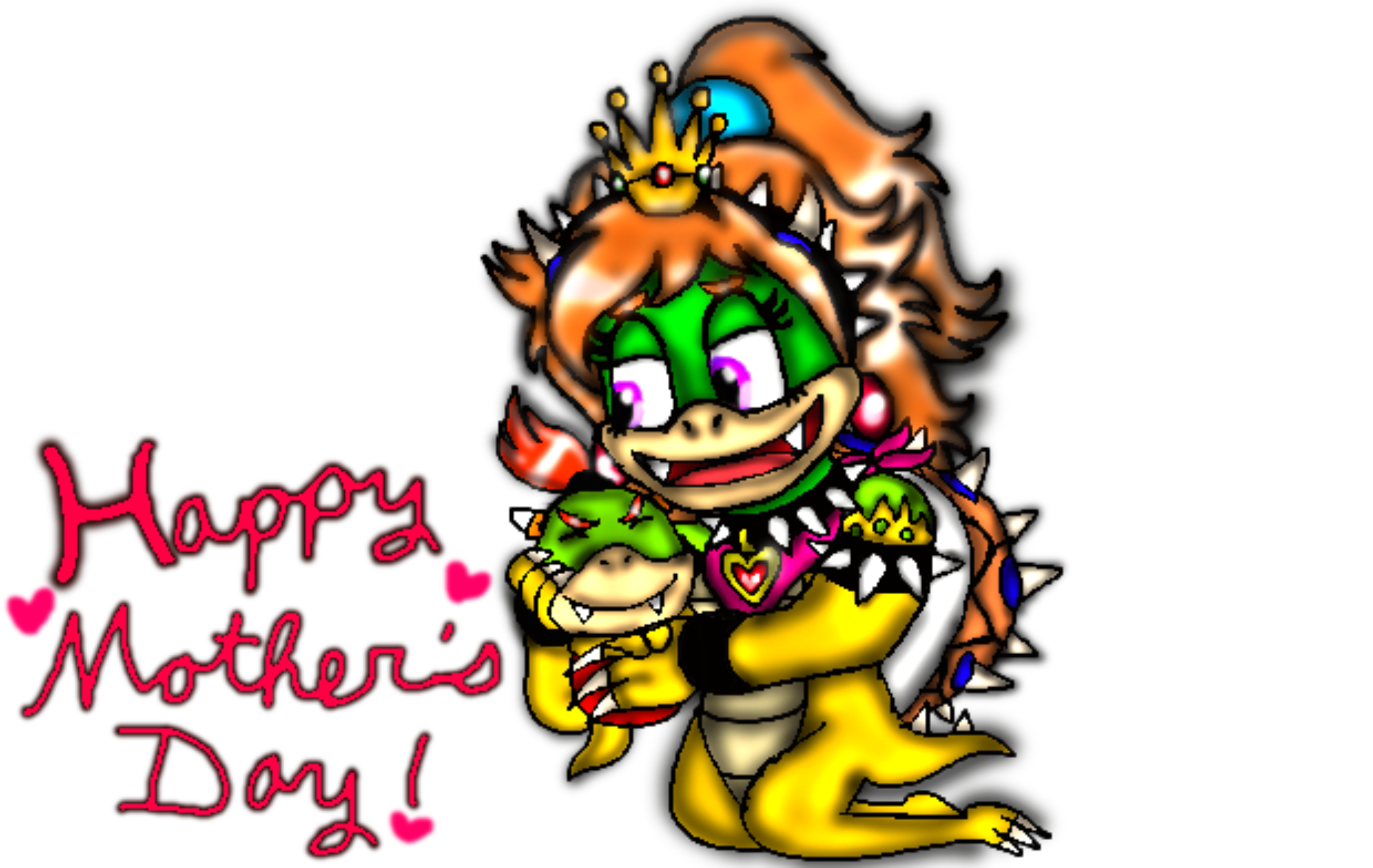 SMB: Bowser Jr. and his Mother by MagicalHyena-FanArt on DeviantArt