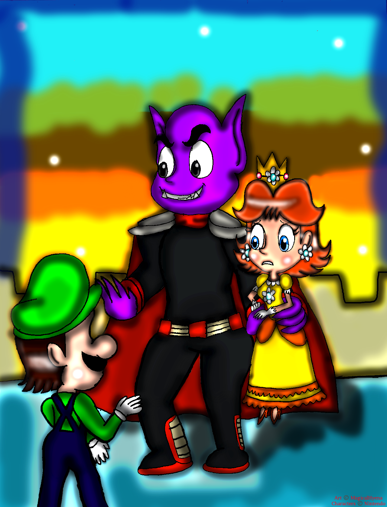 SMB: Saving Daisy From Tatanga by MagicalHyena-FanArt on DeviantArt