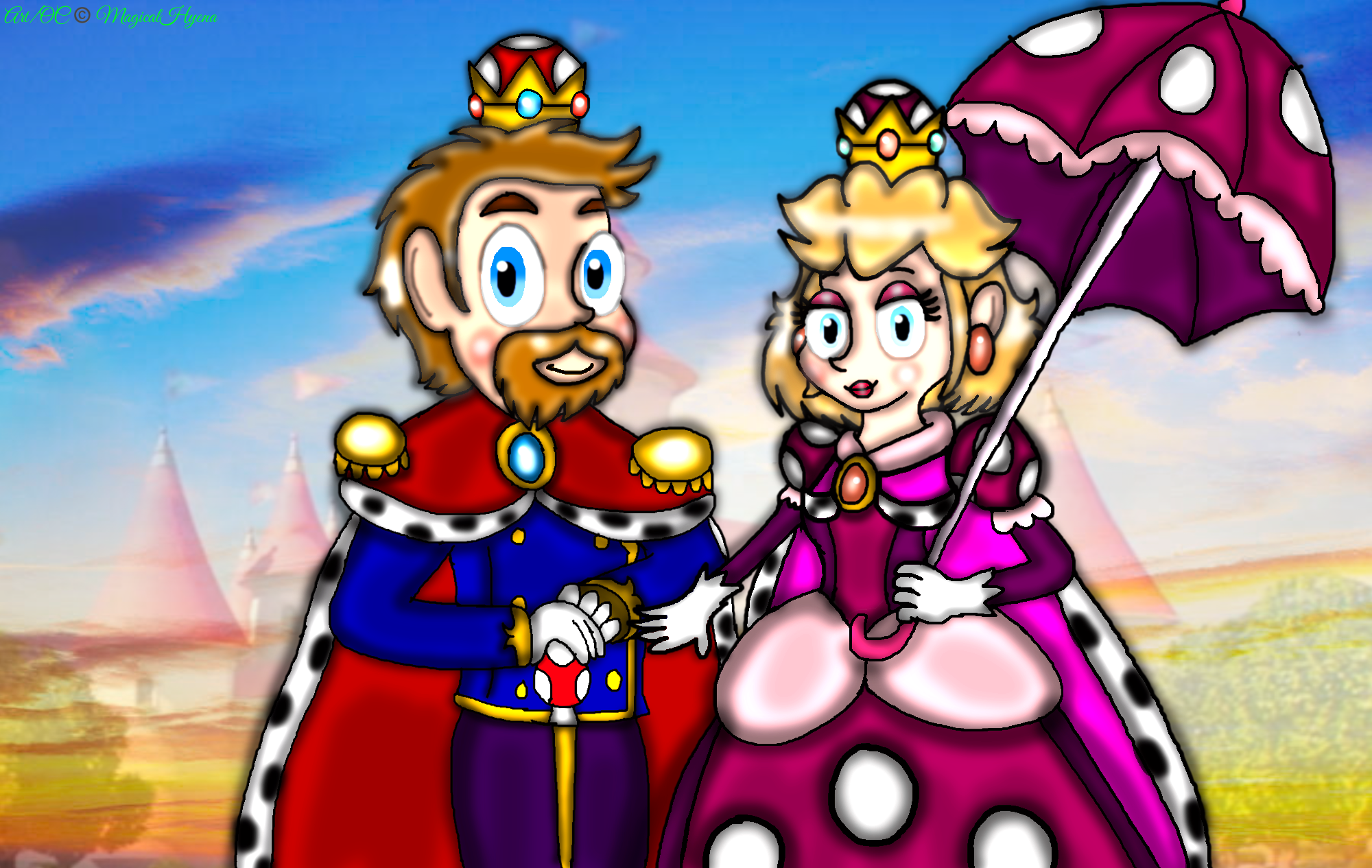 SMB AU: King and Queen Toadstool, Peach's Parents by MagicalHyena ...