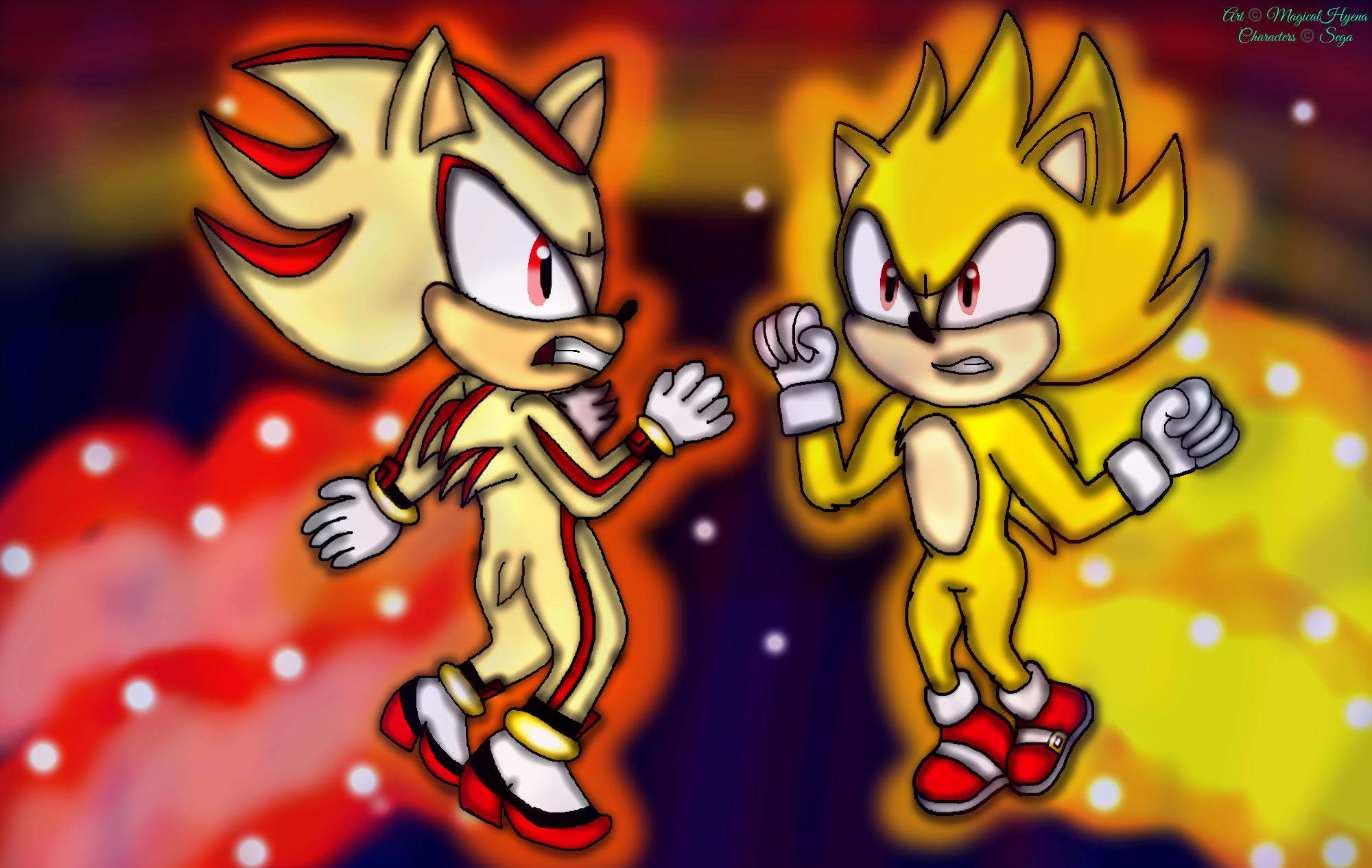 STH3: Super Sonic VS. Super Shadow by MagicalHyena-FanArt on DeviantArt