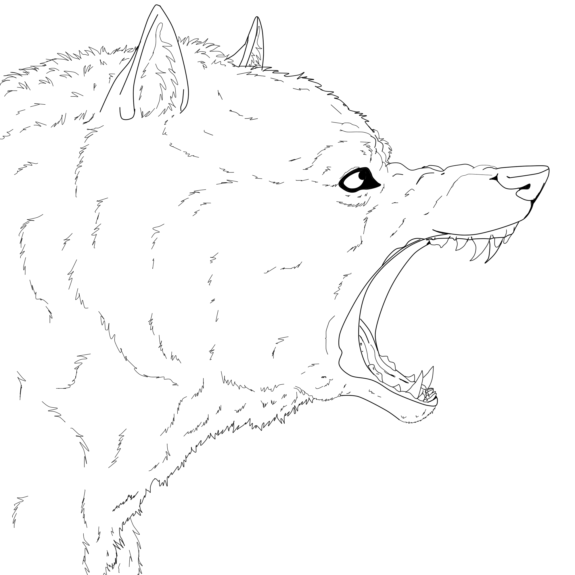 Lineart Wolf by CinnamonTheBadger on DeviantArt