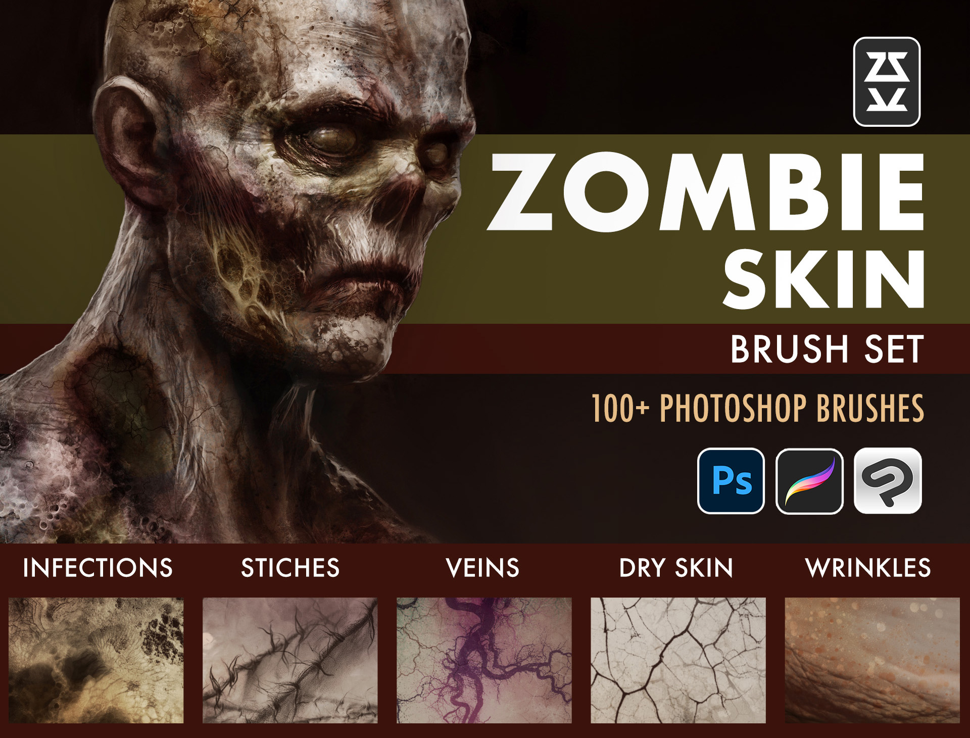 Zombie Skin Brush Set by ZsoltKosa on DeviantArt