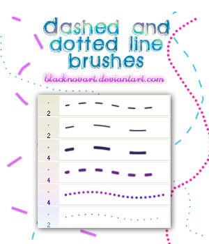 Dashed and Dotted Line Brushes by blacknovART on DeviantArt