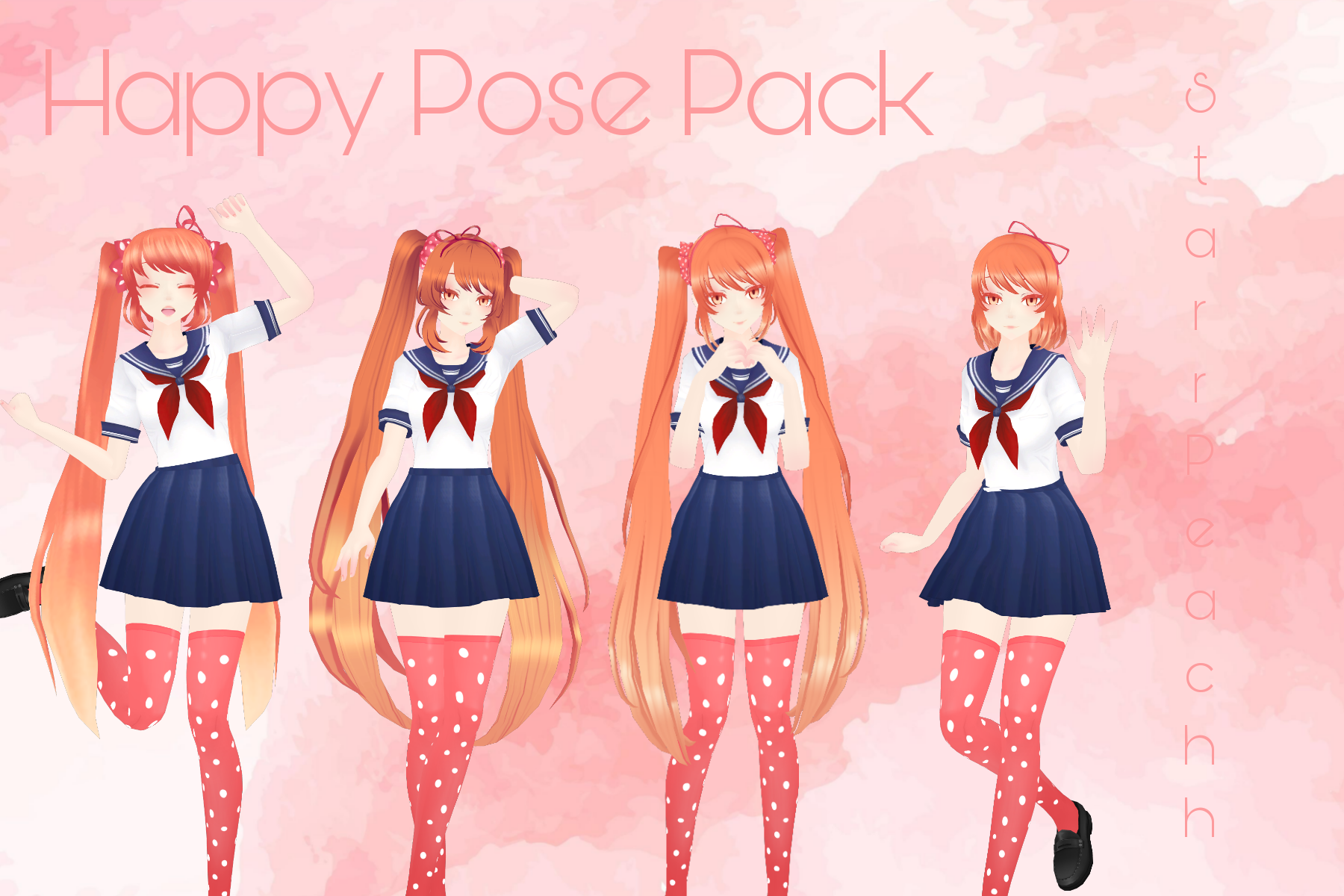 Happy Pose Pack - StarrPeachh / MMD by StarrPeachh on DeviantArt