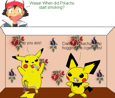 Pikachu and Pichu smoking lolz by blackdragon6977 on DeviantArt