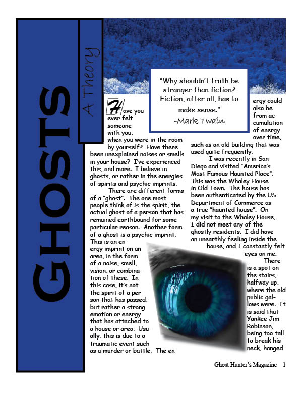 Ghosts: InDesign Layout by MagicMoonglo on DeviantArt