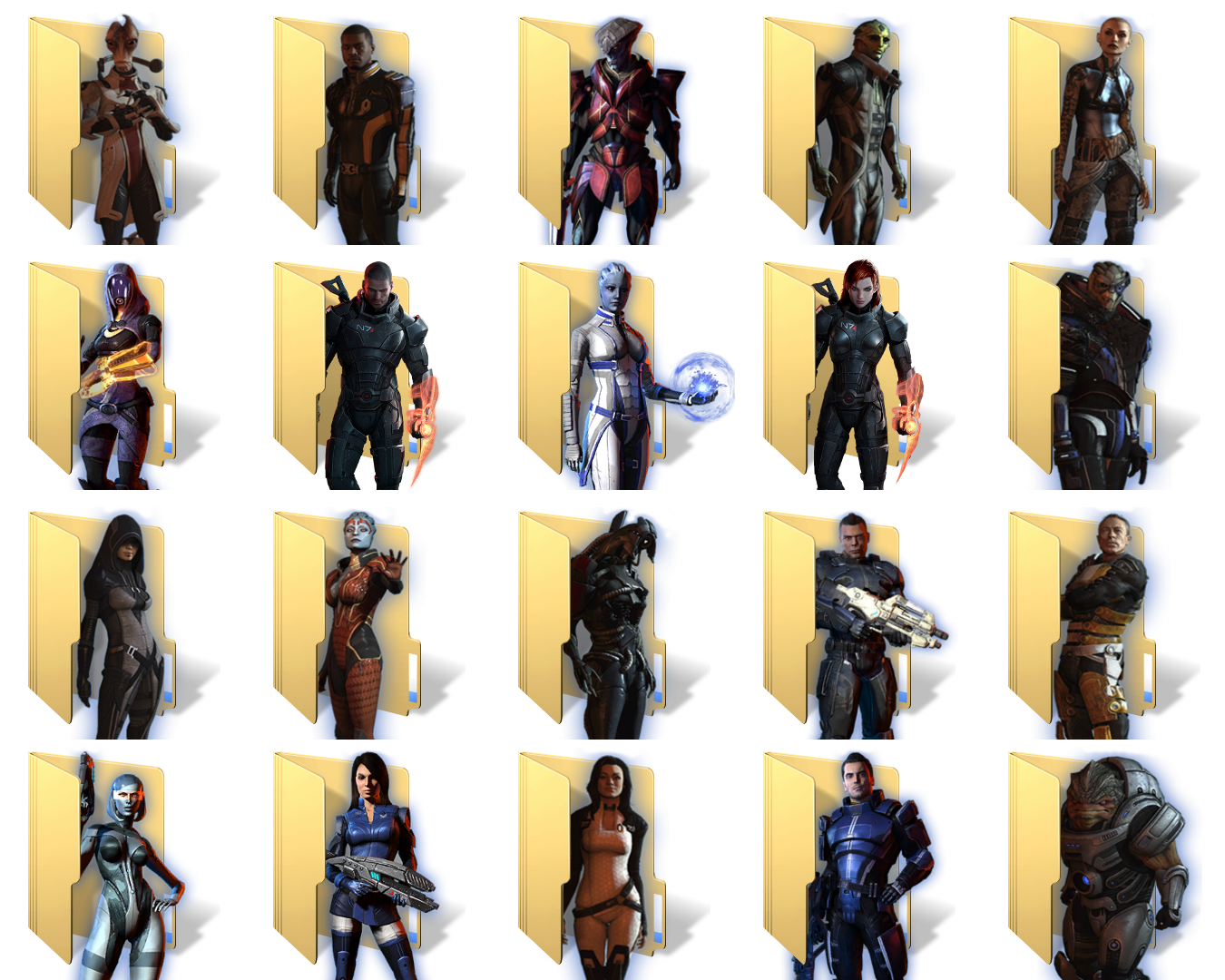 Mass Effect - Characters folder icons by HalhatatlanHalando on DeviantArt