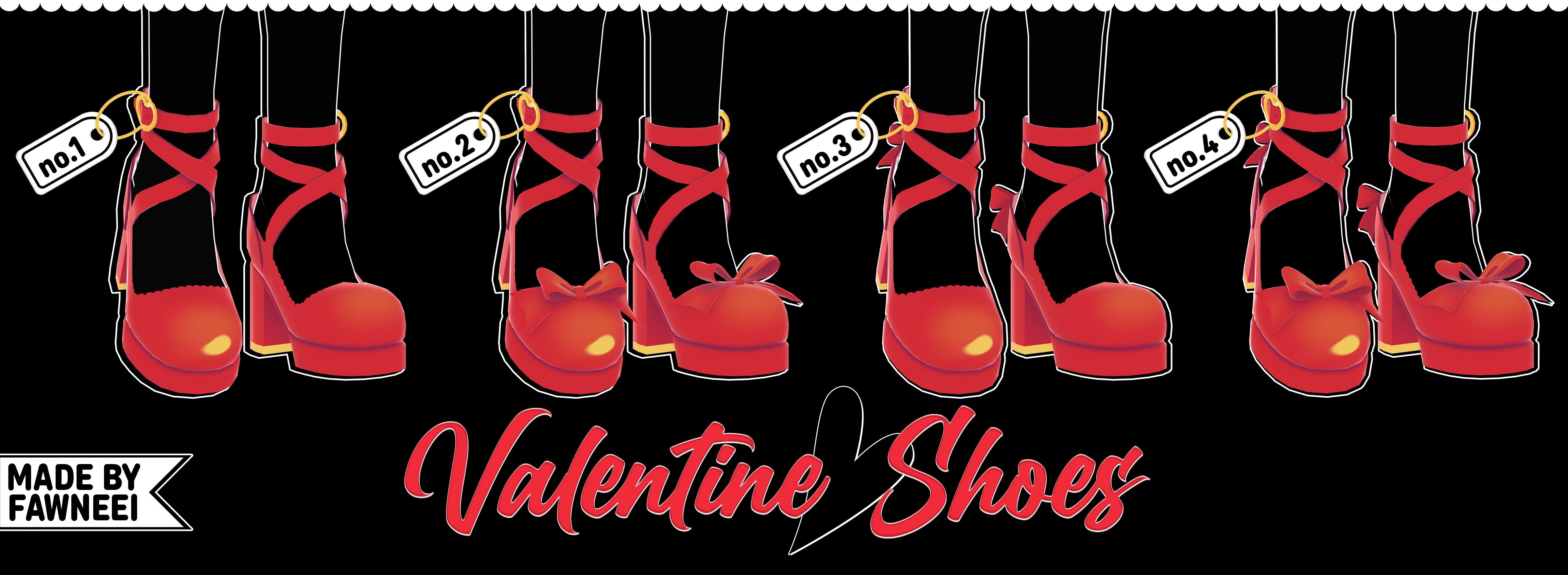 MMD Valentine shoes - P2U - DL [rigged] by fawneei on DeviantArt